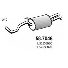 Asso Endschalld&auml;mpfer f&uuml;r SKODA VW SEAT AUDI 1J5253609P 1J5253609BJ 1J5253609BH 58.7046
