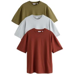 next T-Shirt Herren Gr&ouml;&szlig;e 4XL oliv / pastellgr&uuml;n / dunkelorange