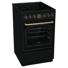 Gorenje Elektro-Standherd "GECS5B70CL", Standardmodul: A (A+++-D), schwarz, Herdsets