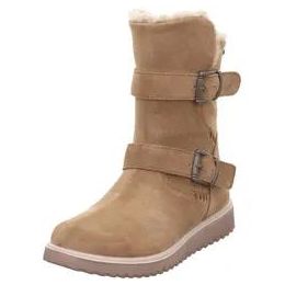 Winterstiefel Superfit "LORA WMS: Mittel", Kinder, Gr. 33, beige, Veloursleder, unifarben, Schuhe, Snowboots mit wasserdichter GORE-TEX, Größenschablone zum Download
