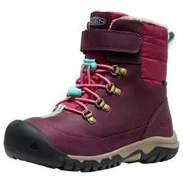 Winterstiefel Keen "KANIBOU WP", Damen, Gr. 34, fig, pink lemonade, Leder, Textil, Schuhe, Winterschuhe, Winterboots, Snowboots