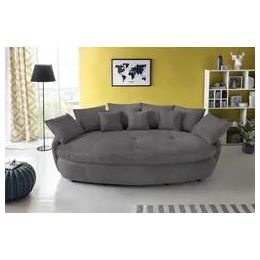 Big-Sofa Inosign "Aruba", dunkelgrau, anthrazit, B:238cm H:79cm T:140cm, Luxus-Microfaser (100% Polyester); Microfaser-Feinstruktur (pflegeleichte Microfaser, mit feiner Struktur, 100% Polyester), Sofas, gemütliches Megasofa in XXL in organischer Form mit vielen Kissen