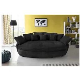 Big-Sofa Inosign "Aruba", lava, charcoa, B:238cm H:79cm T:140cm, Luxus-Microfaser (100% Polyester); Microfaser-Feinstruktur (pflegeleichte Microfaser, mit feiner Struktur, 100% Polyester), Sofas, gemütliches Megasofa in XXL in organischer Form mit vielen Kissen