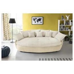 Big-Sofa Inosign "Aruba", beige, ivory, B:238cm T:140cm, Luxus-Microfaser (100% Polyester); Microfaser-Feinstruktur (pflegeleichte Microfaser, mit feiner Struktur, 100% Polyester), Sofas, gemütliches Megasofa in XXL in organischer Form mit vielen Kissen