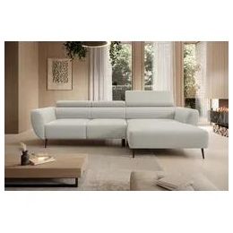Ecksofa WERK2 "Alisson, mit elektrischer Sitztiefenverstellung, L-Form, Breite 277 cm", natur, B:277cm H:76cm T:174cm, 92% Polyester, 8% Nylon, Sofas, Alisson – flexibler Komfort mit modernem Design und smarten Details.