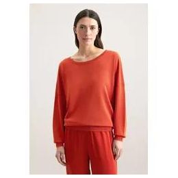 Strickpullover Seidensticker "Schwarze Rose", Damen, Gr. M, rot, 52% Polyester 48% Manila (Abaca), regular fit, Rundhals, Pullover, 1/1 Rundhals