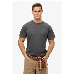 Rundhalsshirt Superdry "ESSENTIALS RELAXED TEE", Herren, Gr. S, grau (charcoal grau), Single Jersey, Obermaterial: 100% Baumwolle, unifarben, Modisch, relaxed fit, Rundhals, Shirts
