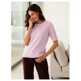 Kurzarmpullover Inspirationen "Feinstrick-Pullover", Damen, Gr. 52/54, rosa (rosé, meliert), 70% Wolle, 30% Kaschmir, gemustert, meliert, Pullover