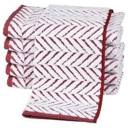 Gästehandtücher Ross "Sensual 9002", rot (vino, weiß), B:30cm L:50cm, Frottier, Obermaterial: 100% Baumwolle, Handtücher, im Zopfmusterstil