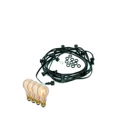 SATISFIRE Garten Party Lichterkette Illu 50x LED Edison Filament 50m schwarz | Gr.: onesize