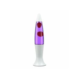 Licht-Erlebnisse Lavalampe EEK G (B)10.5 x (L)10.5 x (H)40 cm in Wei&szlig; Matt Lila Rot | Gr.: onesize