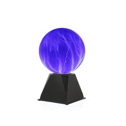 SATISFIRE Plasmakugel Plasmaball Retro Lichteffekt mit Blitzshow H: 25cm in blau | Gr.: onesize