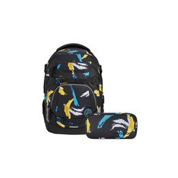 Coocazoo Schulrucksack-Set MATE Crazy Artnight 2-tlg., in Schwarz/Blau/Gelb | Gr.: onesize