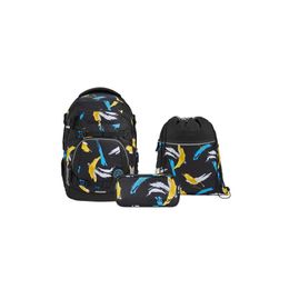 Coocazoo Schulrucksack-Set MATE Crazy Artnight 3-tlg., in Schwarz/Blau/Gelb | Gr.: onesize