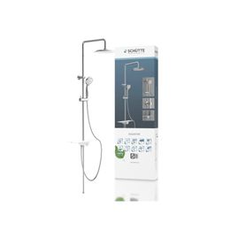 Franz Joseph Schütte AQUASTAR Überkopfbrause-Set, Chrom/Weiß, mit Ablage | Gr.: onesize