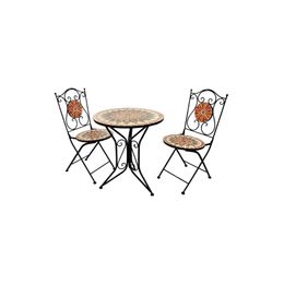 kobolo 3tlg. Set Garten-Sitz-Set MOSAIKTERRA in Braun | Gr.: onesize