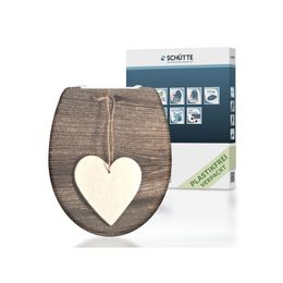 Franz Joseph Schütte Duroplast WC-Sitz WOOD HEART, mit Absenkautomatik und Schnellverschluss | Gr.: onesize