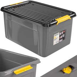 Monzana Aufbewahrungsbox Grau/Anthrazit 58x39x25cm stapelbar