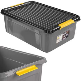 Monzana Aufbewahrungsbox Grau/Anthrazit 58x39x16cm stapelbar