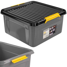 Monzana Aufbewahrungsbox Grau/Anthrazit 39x39x16cm stapelbar