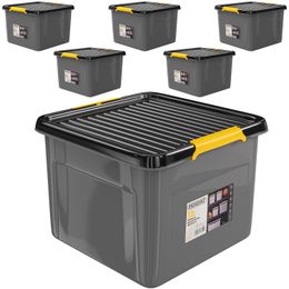 Monzana Aufbewahrungsbox 6er-Set Grau/Anthrazit 39x39x26cm stapelbar