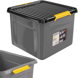 Monzana Aufbewahrungsbox Grau/Anthrazit 39x39x26cm stapelbar