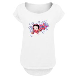 F4NT4STIC Long Cut T-Shirt Betty Boop Purple Stars And Dots in wei&szlig; | Gr.: S