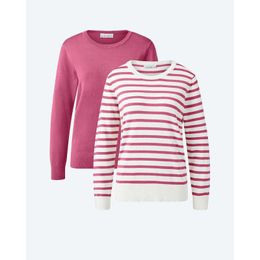 Helena Vera Doppelpack Pullover uni & gestreift