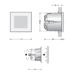 Bega 50141.1K27 Wandeinbauleuchte Wei&szlig;