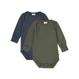 m&uuml;sli Langarmbody 2er-Pack in Deep Green/ Night Blue | Gr.: 86