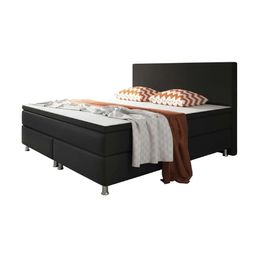 H&ouml;ffner Boxspringbett Berlin &brvbar; schwarz &brvbar; Ma&szlig;e (cm): B: 180 H: 115 &raquo; H&ouml;ffner