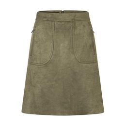 More & More More & More kurzer Wildleder-Optik-Rock in olive leaf | Gr.: 44