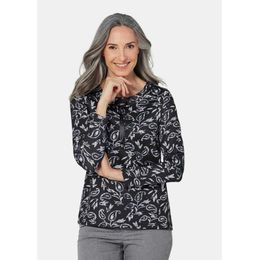 GOLDNER Langarmshirt mit Metallic-Druck in schwarz / gemustert | Gr.: 42