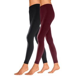 LAVANA basic Thermoleggings in weinrot-schwarz, schwarz | Gr.: S