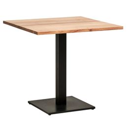 Livetastic Bistrotisch, Schwarz, Akazie, Holz, Metall, Akazie, vollmassiv, Holz, quadratisch, eckig, Sockel, 80x76x80 cm, Esszimmer, Tische, Esstische, Esstische quadratisch