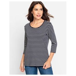 Olsen Baumwollshirt in Power Navy | Gr.: 44