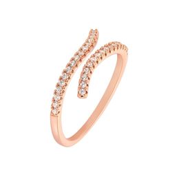 Steel_Art Fingerring mit Stein Miranda silberfarben in rosegoldfarben | Gr.: 50