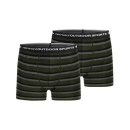 Normani Outdoor Sports 2er Pack Herren Merino Boxershorts in Gr&uuml;n/Schwarz/Grau | Gr.: 3XL