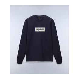 Napapijri T-Shirt "S-Box Logo Ls" in Blau | Gr.: S