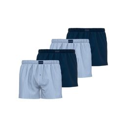 Tom Tailor Web-Boxershorts 4er Pack in Dunkelblau/Hellblau/Wei&szlig; | Gr.: L