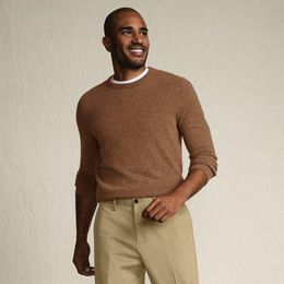 LANDS' END Kaschmirpullover mit rundem Ausschnitt, Herren,  Braun, Kaschmir, by Lands' End