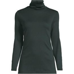 LANDS' END Rollkragenshirt aus Supima, Damen,  Gr&uuml;n, Baumwolle, by Lands' End