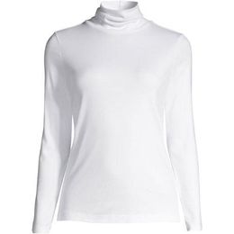 LANDS' END Rollkragenshirt aus Supima, Damen,  Wei&szlig;, Baumwolle, by Lands' End