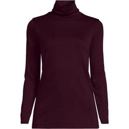 LANDS' END Rollkragenshirt aus Supima, Damen,  Rot, Baumwolle, by Lands' End