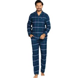 COMTE Flanell Schlafanzug in marine | Gr.: 50