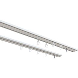 Indeko Vorhangschiene &raquo;Wendeschiene&laquo; 2 l&auml;ufig-l&auml;ufig Innenlaufschiene 1- bis 4-l&auml;ufig, Wunschma&szlig;l&auml;nge wei&szlig; Aluminium