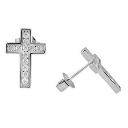 Firetti Paar Ohrstecker »Schmuck Geschenk Silber 925 Ohrschmuck Ohrringe Kreuz« mit Zirkonia (synth.) silberfarben-kristallweiß + kristallweiß...