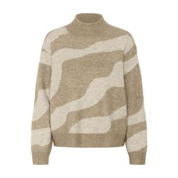 Saint Tropez Pullover 'MallieSZ' Damen Gr&ouml;&szlig;e M beige / dunkelbeige