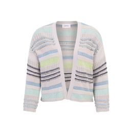 Cartoon Strick-Cardigan mit Color Blocking in Beige/Blau | Gr.: 38