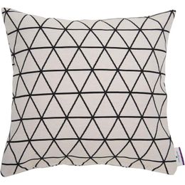 Tom Tailor HOME Dekokissen »TRIANGLE« Kissenhülle ohne Füllung, 1 Stück offwhite/schwarz + gemustert Obermaterial: 66% Baumwolle, 34% Polyester...